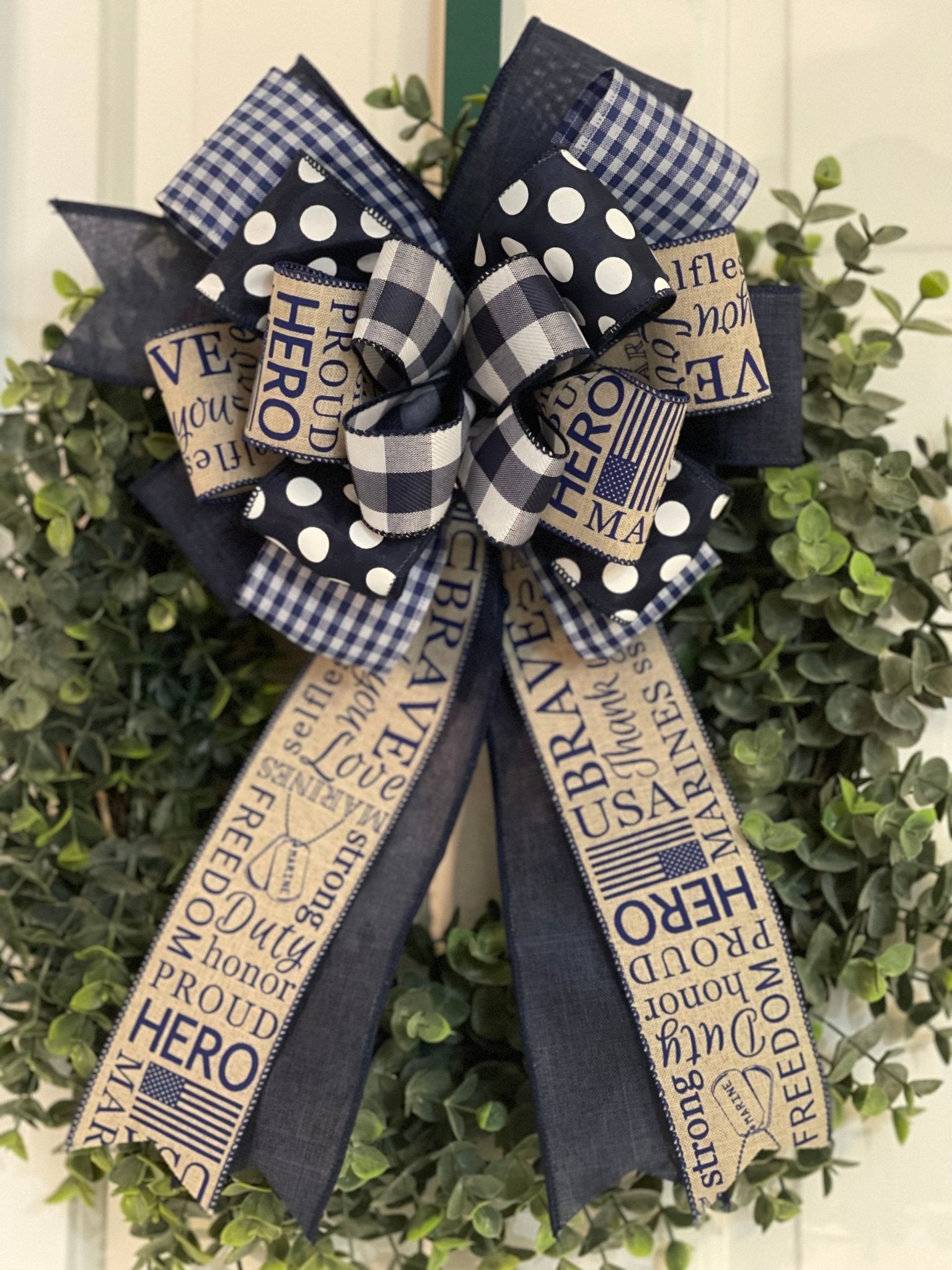 Navy Blue Ribbon Bow